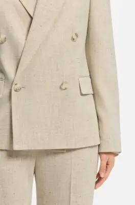 BOSS Regular-fit Blazer In Textured Slub Fabric