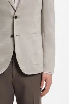 BOSS Slim-fit Blazer In Virgin Wool And Cotton
