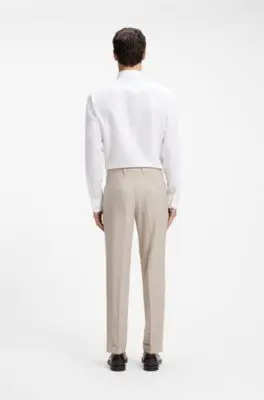 BOSS Tapered-fit Virgin Wool And Silk Blend Pants