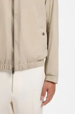 BOSS Water-repellent Zippered Jacket With Two-way Stretch