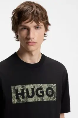Hugo Logo-graphic T-shirt In Cotton Jersey