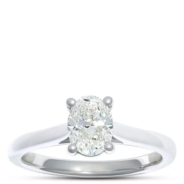 Benbridge Solitaire Oval Diamond Engagement Ring, 14k White Gold,|b7558r-14kw-bb - Wg