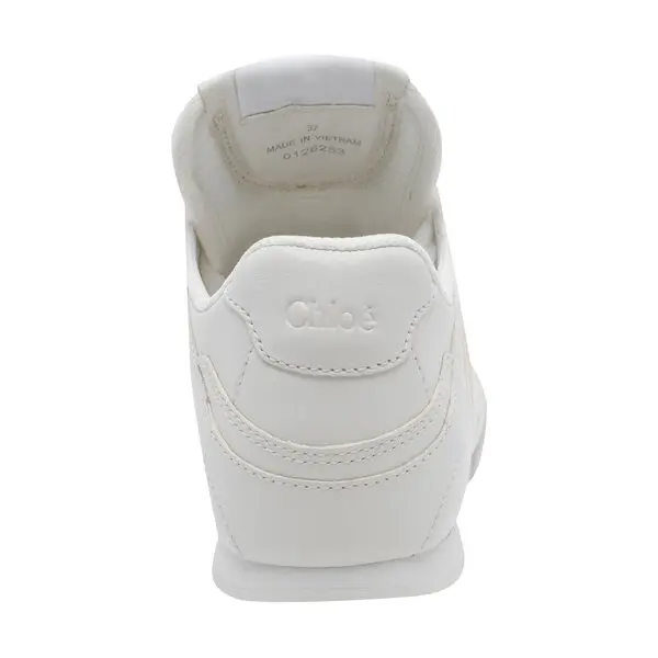 Chloé Calf Leather Lace-up Sneakers - White