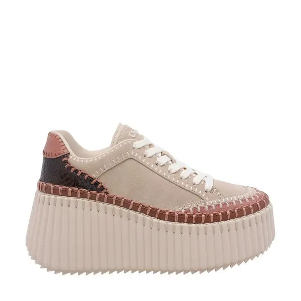 Chloé Nama Wedge Platform Sneakers - Cream