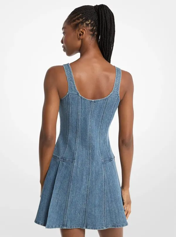Michael Kors Pleated Denim Mini Dress