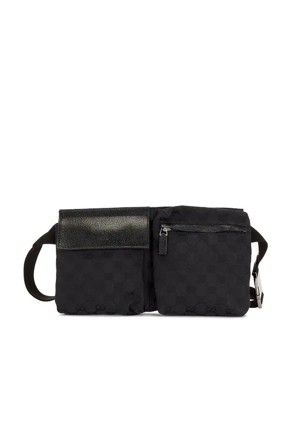 FWRD RENEW Gucci Gg Canvas Double Pocket Belt Bag