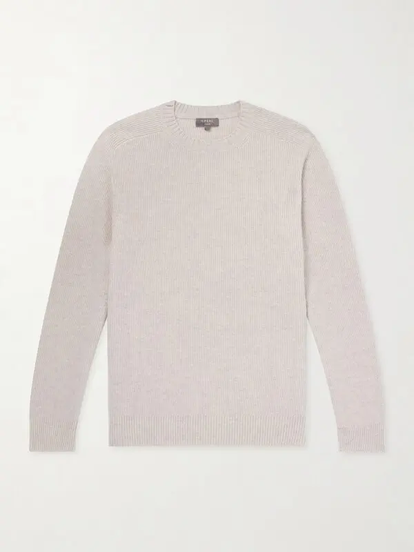 N.peal English Rib Cashmere Sweater - Gray