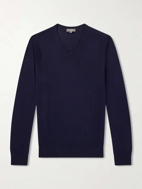 N.peal Conduit Cashmere And Silk-blend Sweater - Navy