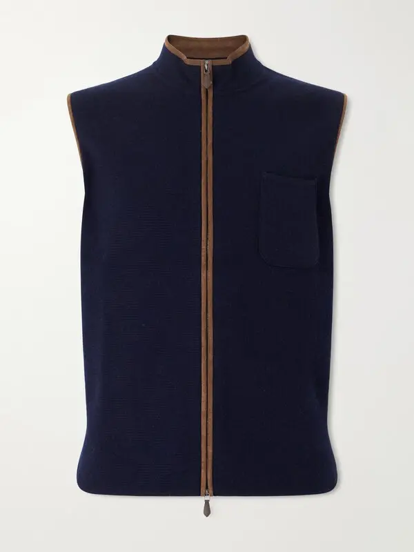 N.peal Organic Cashmere Gilet - Blue