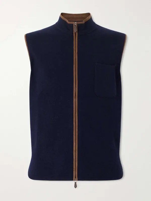 N.peal Shaftsbury Organic Cashmere Gilet - Navy