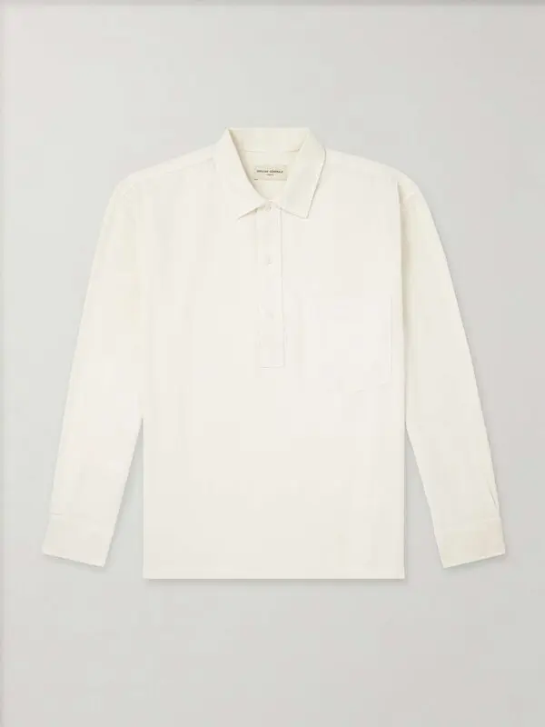Officine Générale Jordy Cotton-twill Polo Shirt - Ecru