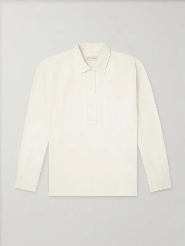 Officine Générale Jordy Cotton-twill Polo Shirt - Neutrals