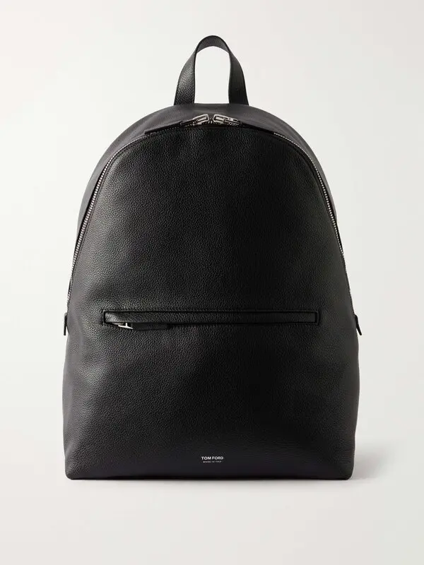 TOM FORD Full-grain Leather Backpack - Black
