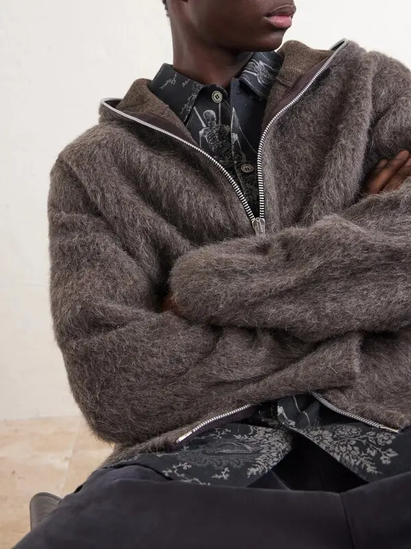 Our Legacy Brushed-knit Zip-up Hoodie