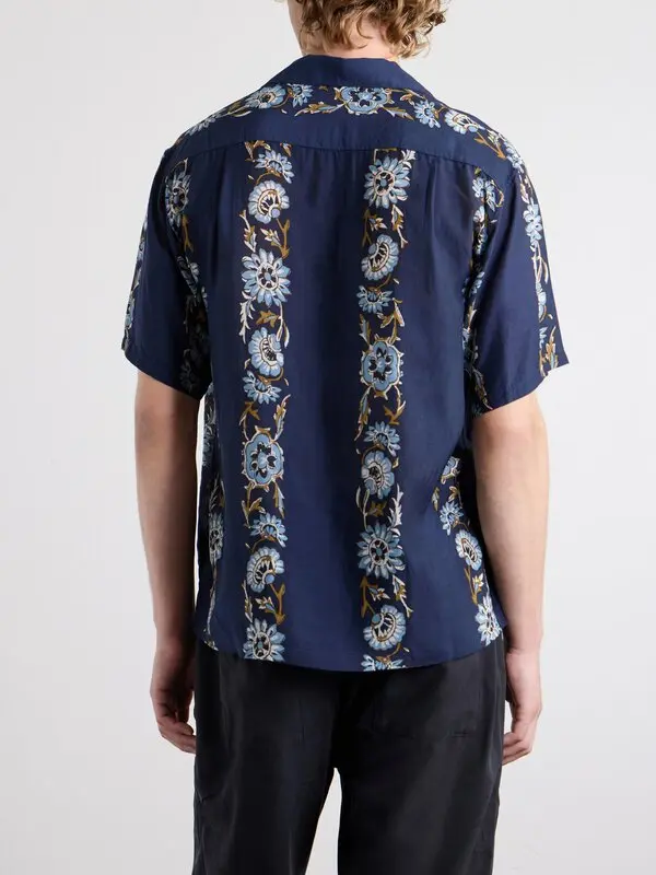 Kapital Toggle & Maille Convertible-collar Printed Woven Shirt