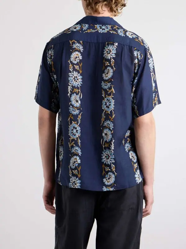 Kapital Toggle & Maille Convertible-collar Printed Woven Shirt - Navy