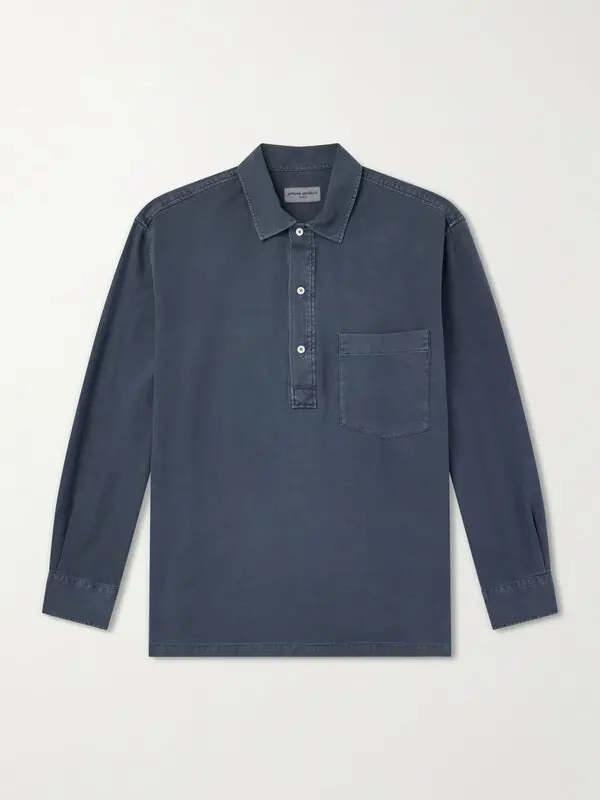 Officine Générale Jordy Cotton-twill Polo Shirt - Blue