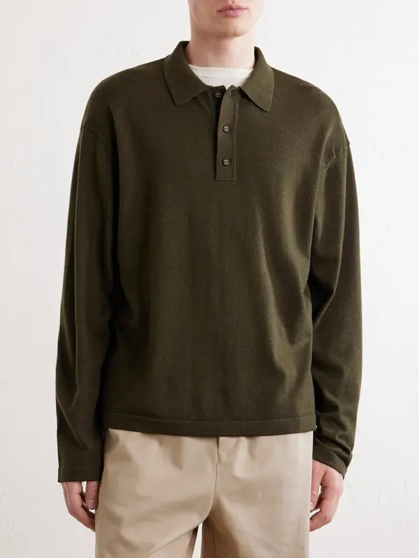 Officine Générale Bay Merino Wool Polo Shirt