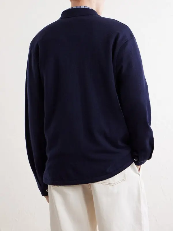 Officine Générale Gareth Wool And Cashmere Blend Cardigan - Blue