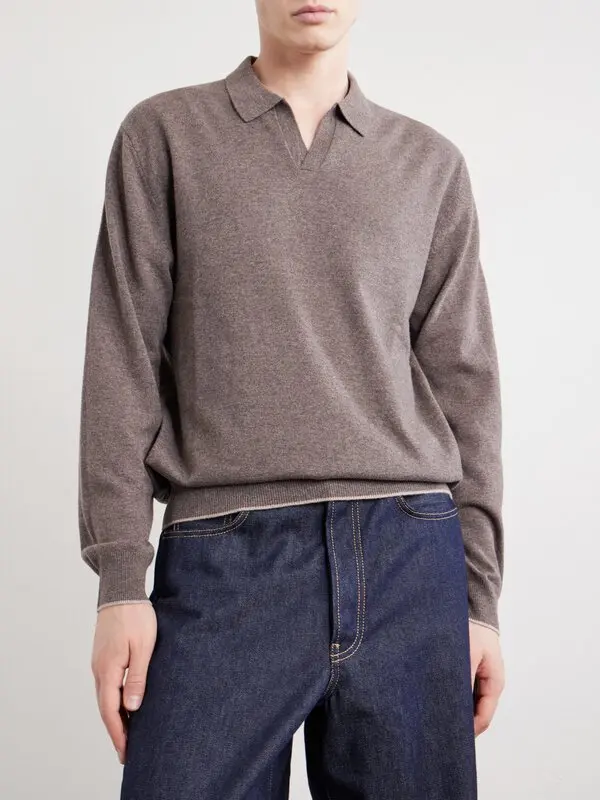 N.peal Sloane Organic Cashmere Polo Shirt
