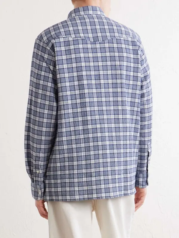 Officine Générale Arsene Checked Cotton-blend Shirt