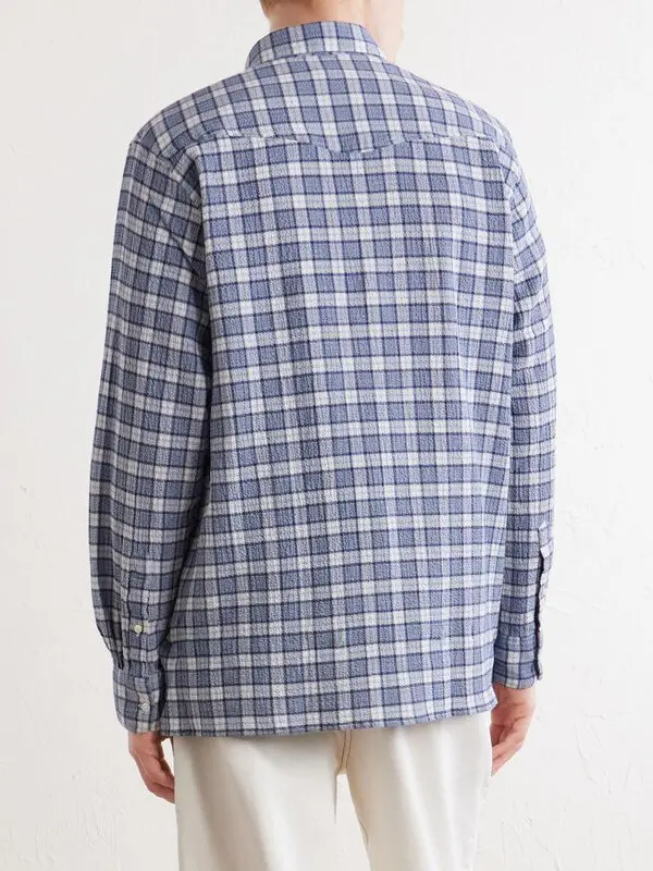 Officine Générale Arsene Checked Cotton-blend Shirt