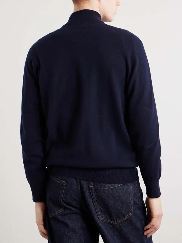 N.peal Carnaby Organic Cashmere Half-zip Sweater - Navy