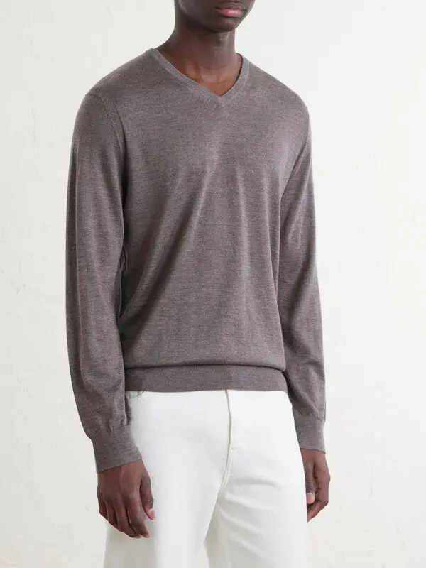 N.peal Conduit Cashmere And Silk-blend V-neck Sweater