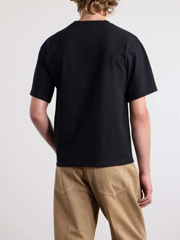Celine Logo-print Cotton-jersey T-shirt - Black
