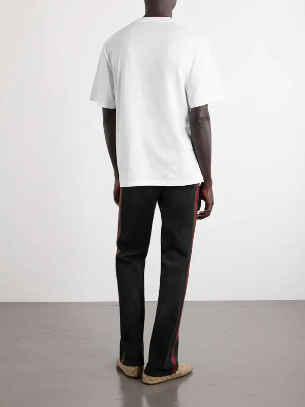Gucci Logo-print Striped Cotton-jersey T-shirt
