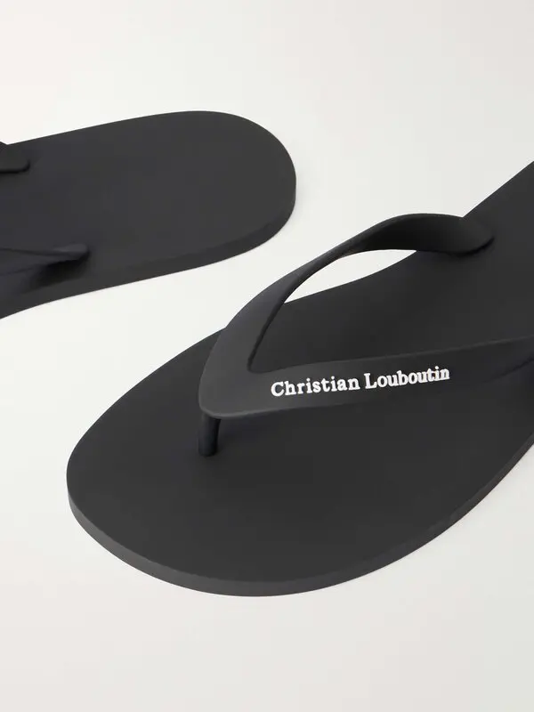 CHRISTIAN LOUBOUTIN Logo-embossed Rubber Flip Flops