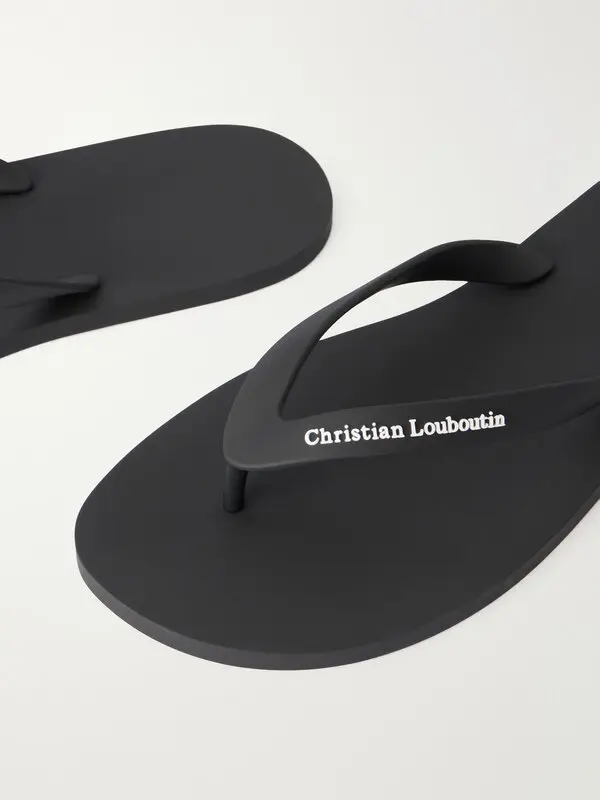 CHRISTIAN LOUBOUTIN Logo Embossed Rubber Flip Flops