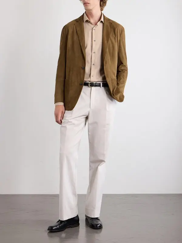 Caruso Cotton And Cashmere-blend Shirt - Neutrals