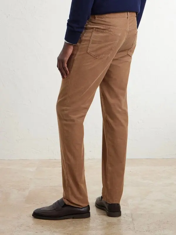 Brunello Cucinelli Straight-leg Cotton-corduroy Trousers - Brown