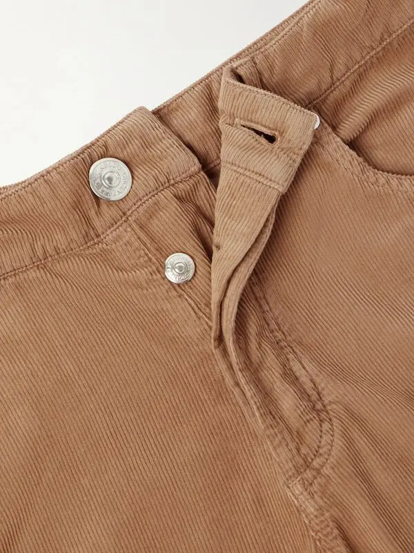 Brunello Cucinelli Straight-leg Cotton-corduroy Trousers - Brown