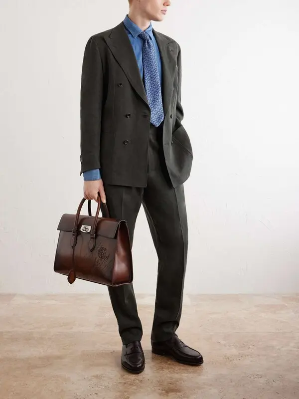 Berluti E'mio Venezia Leather Briefcase