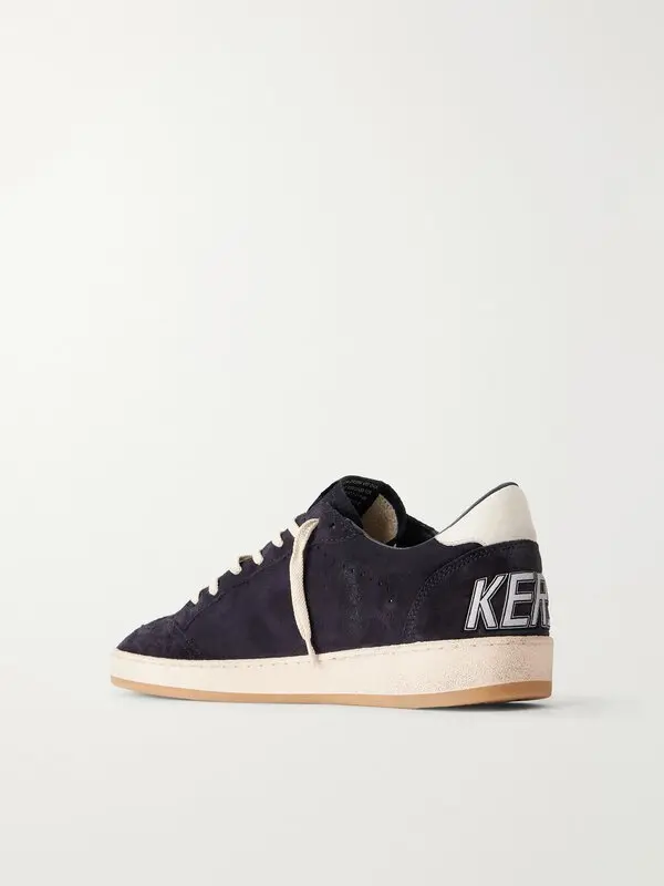 GOLDEN GOOSE Ball Star Distressed Suede Sneakers - Black