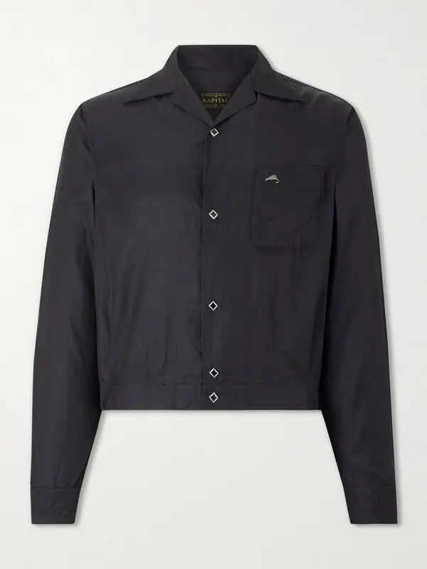Kapital Drizzler Camp-collar Embroidered Satin Jacket