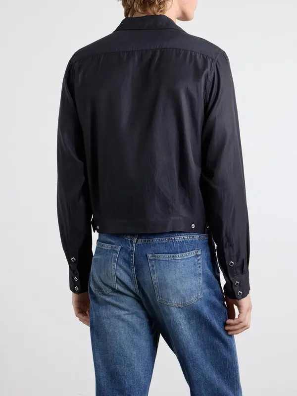 Kapital Drizzler Camp-collar Embroidered Satin Jacket