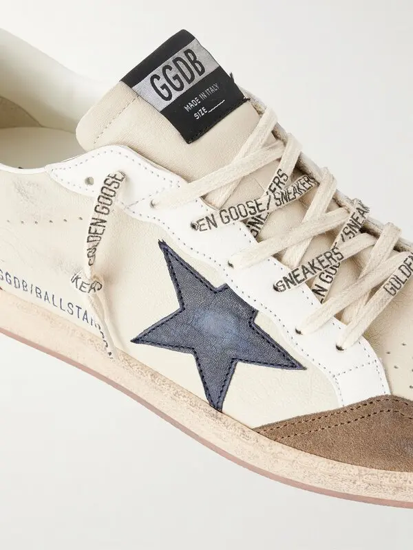GOLDEN GOOSE Ball Star Distressed Leather Sneakers - Neutrals