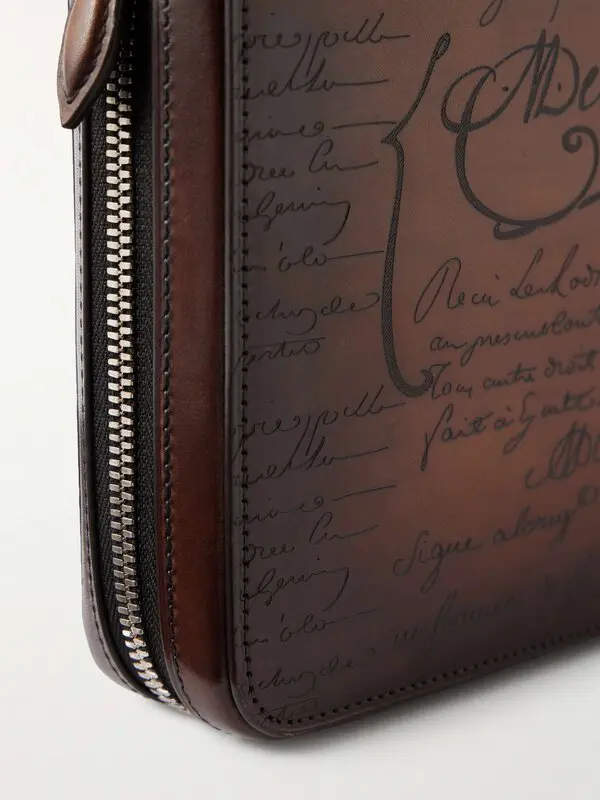 Berluti Itauba Wide Leather Messenger Bag