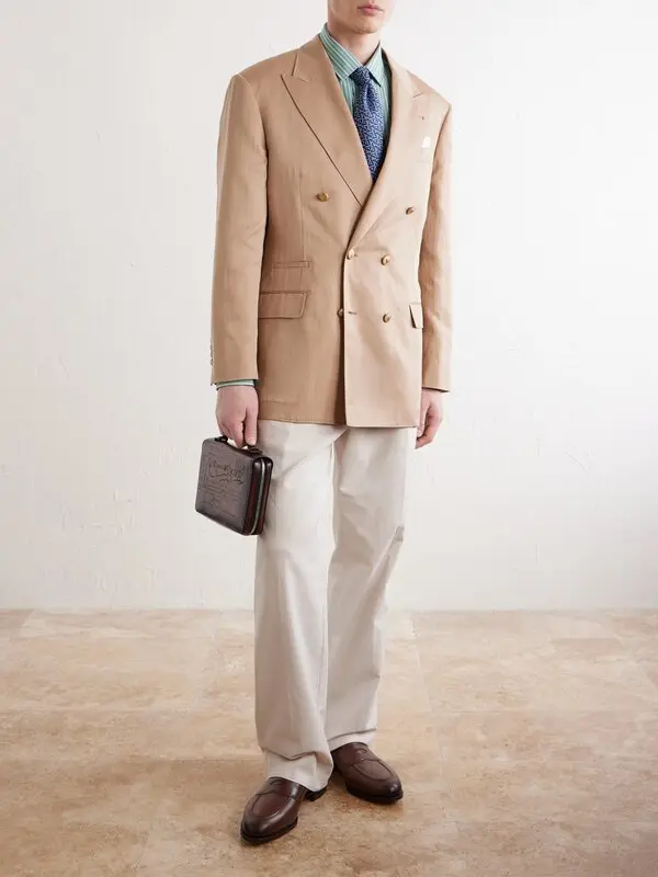 Berluti Itauba Wide Leather Messenger Bag