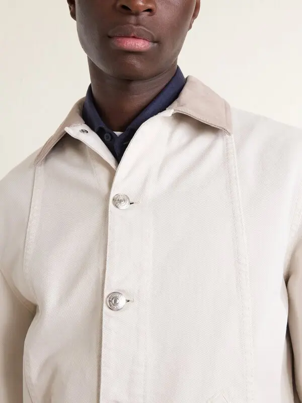 Brunello Cucinelli Leather-trimmed Denim Jacket