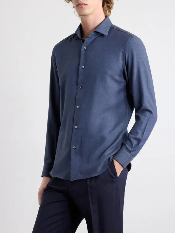 Caruso Cotton And Cashmere-blend Shirt