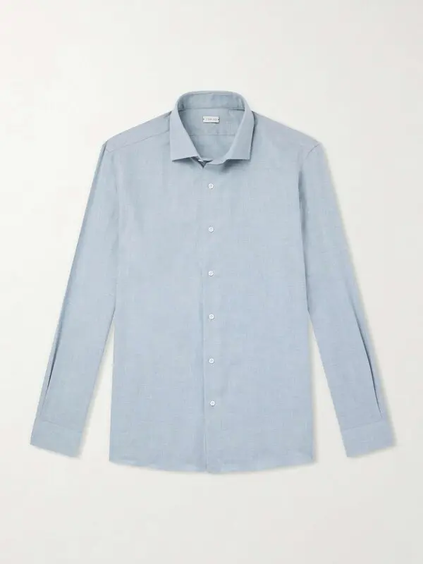 Caruso Cotton And Cashmere-blend Shirt - Blue