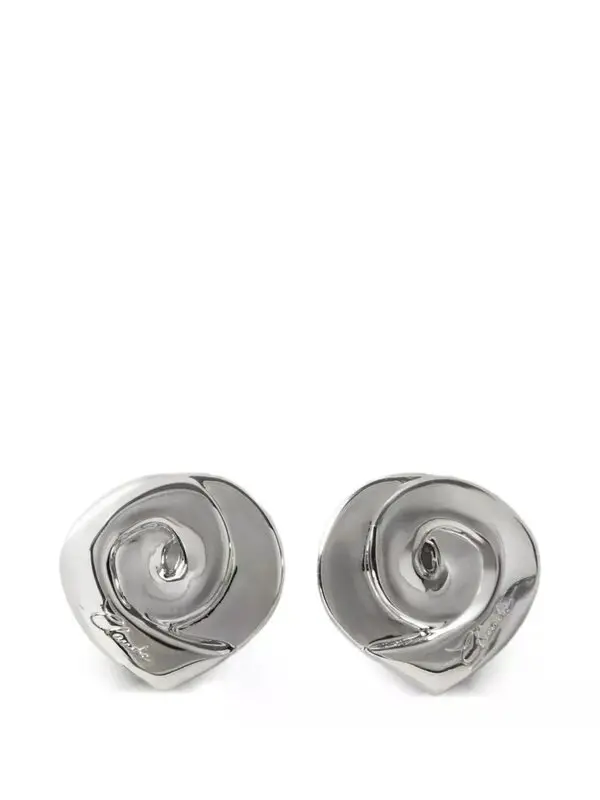 Claudie Pierlot Engraved Logo Earrings - Silver