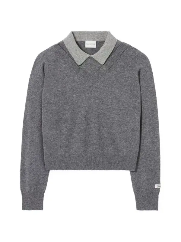 Claudie Pierlot Layered-effect V-neck Sweatshirt