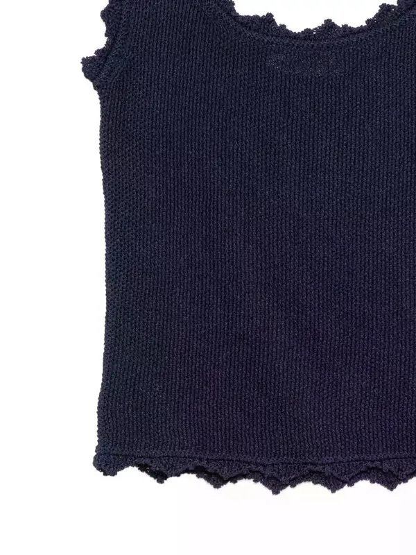 LOW CLASSIC Lace-edge Knitted Top - Blue