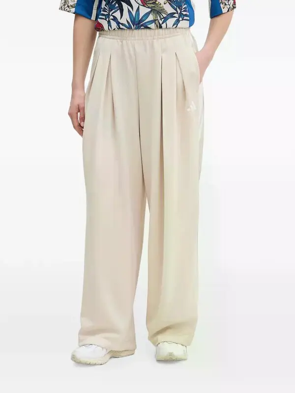Adidas Pleated Trousers With Signature Stripes
