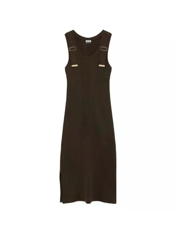 Loewe Ribbed Knit Buckle Midi Dress